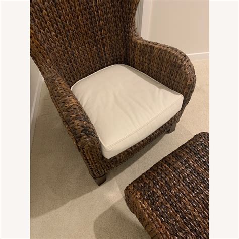 Pottery Barn Rattan Chairs With Ottomans And Cushions Aptdeco