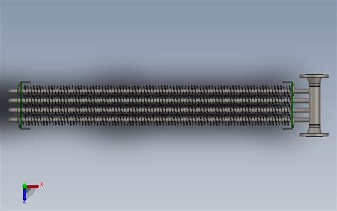 水冷却换热器 Solidworks 2017 模型图纸下载 懒石网