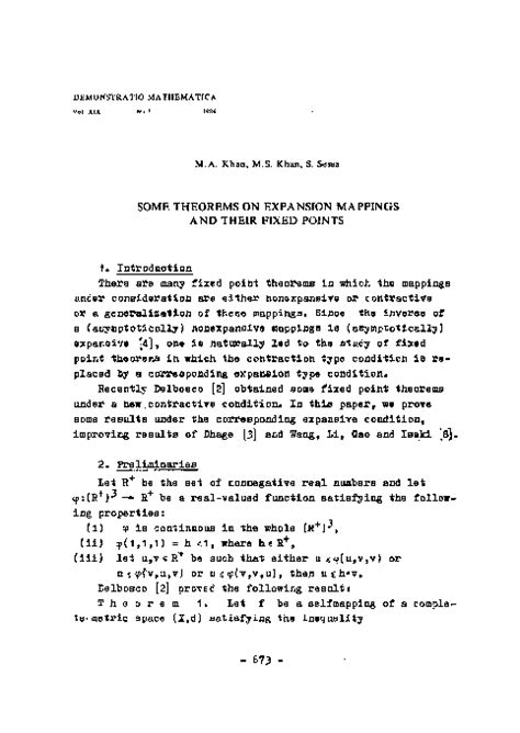 Pdf Some Theorems On Expansion Mappings And Their Fixed Points