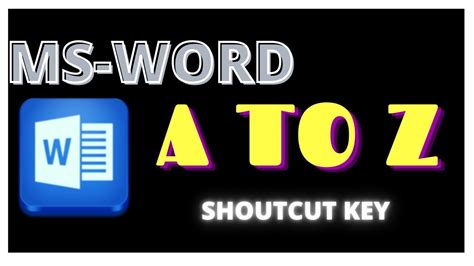 A to Z Shortcut Key in ms word | All Shortcut key in ms word || HINDI ...