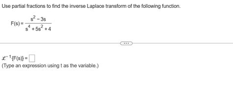 solved use partial fractions to find the inverse laplace transform of