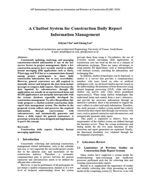 Achatbotsystemforconstructiondaily Pdf Databases Information