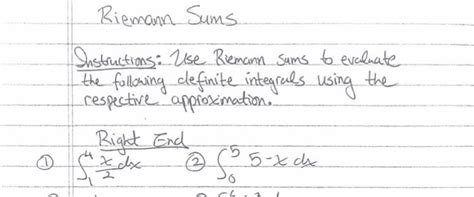 Solved Riemann Sums Instructions Use Riemann Sums To Chegg Com