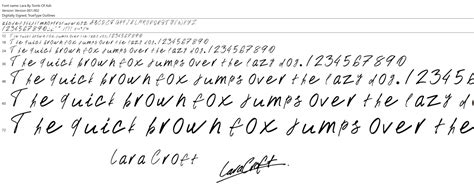Lara Croft Signature Font Updated Tomb Of Ash