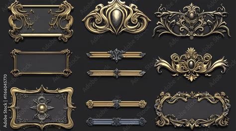 Decorative Game Ui Divider And Text Border For Different Levels Interface Cartoon Vector Set Of