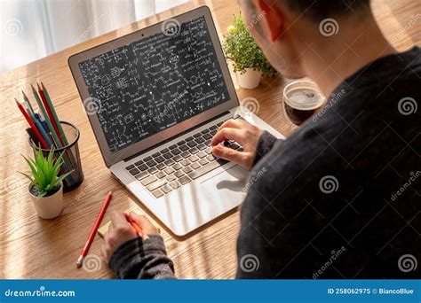 Mathematic Equations And Modish Formula On Computer Screen Stock Image Image Of Class Lesson