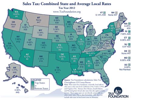 Sales Tax By State Map Printable Map