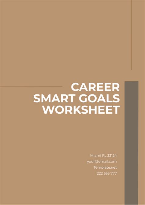 Free Career Smart Goals Worksheet Template To Edit Online
