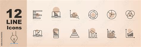 Data Analysis Set Icon Bar Chart Laptop Magnifying Glass Pie Chart Venn Diagram Computer