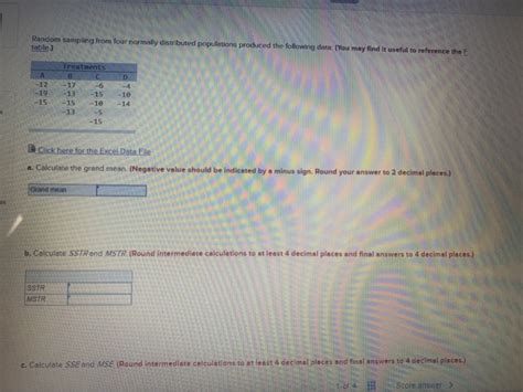 Solved 13 Homework C Calculate SSE And MSE Round Chegg Com