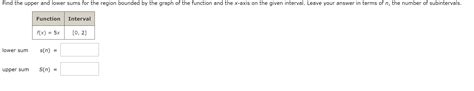 solved lower sum s n upper sum s n