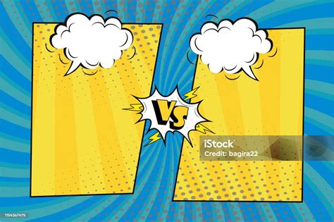 대결 배경 만화 팝 아트 스타일 디자인 Vs 문자와 연설 거품 선거에 대한 스톡 벡터 아트 및 기타 이미지 선거 전투 Championship Istock