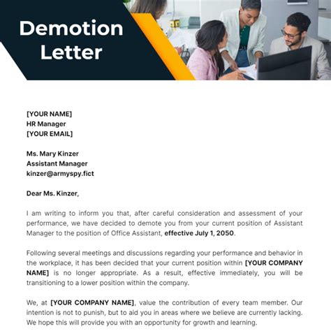 Demotion Letter Template Edit Online And Download Example