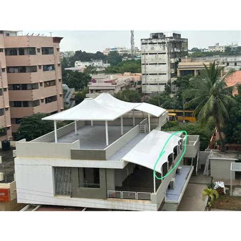 Tensile Membrane Fabric Structure Tensile Fabric Material White Color Plain Style Durable