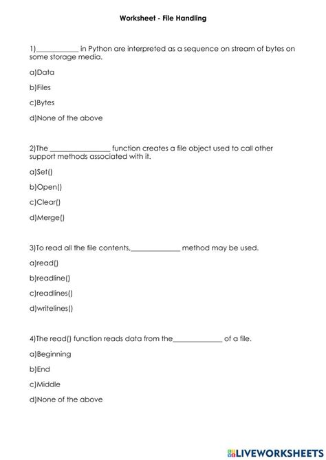 File Handling Worksheet At Gabriella Raiwala Blog