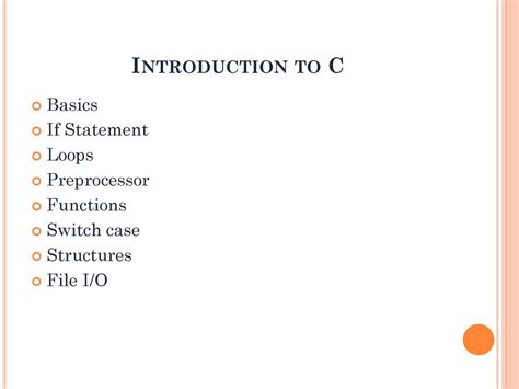 introduction to c ppt download