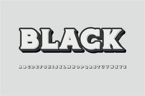 Premium Vector Black Typography Alphabets 3d Text Effect Vector Template