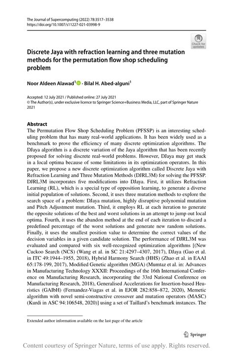 Discrete Jaya With Refraction Learning And Three Mutation Methods For