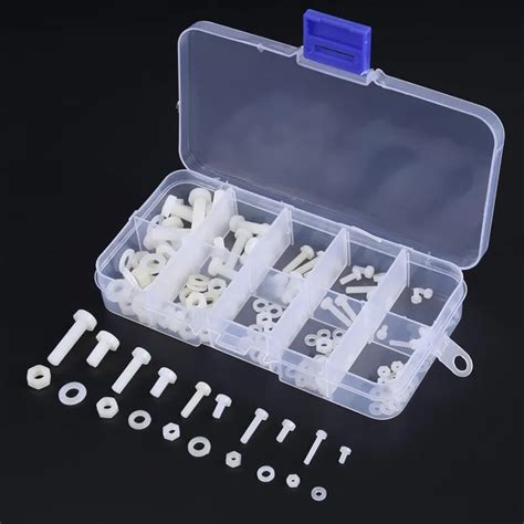 150pcs M2 M25 M3 M4 Nylon Screws Bolts Nuts Washers Assortment Kit