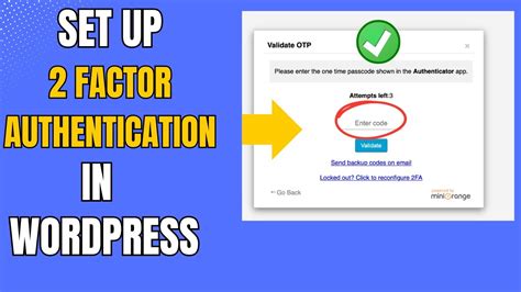 How To Set Up Two Factor Authentication On Wordpress Youtube