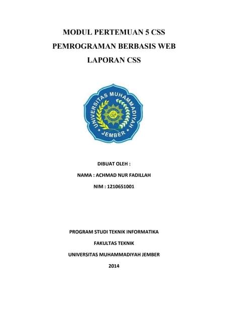 Modul Css Tugas Pemrograman Berbasis Web Pdf