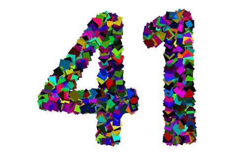 Premium Photo Colorful Number 41 For Math Concept