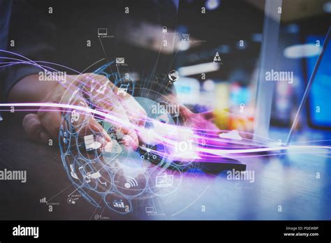 Internet Of Things IOT Technology With AR Augmented Reality On VR Dashboard Businessman