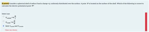 Solved Points Consider A Spherical Shell Of Radius Rand Chegg