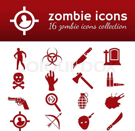 Zombie Icons Stock Vector Colourbox