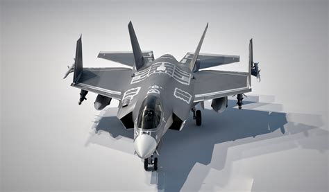 3d Model F35c Lightning Ii Rigged With High Resolution Cocpit Vr