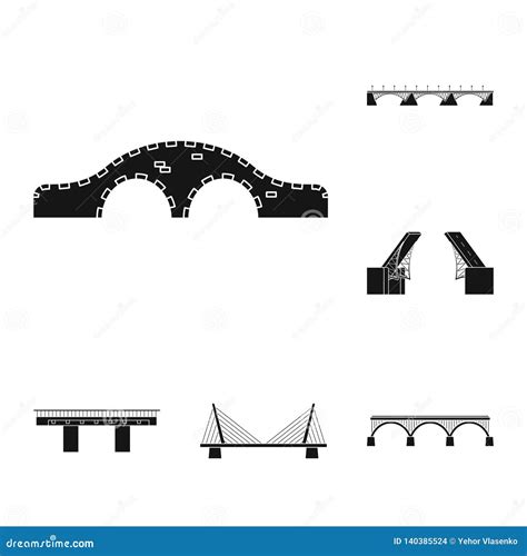 vector illustration of construct and side icon collection of construct and bridge stock vector
