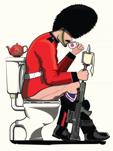 British Soldier On The Toilet Art Print By In The Washroom Fy