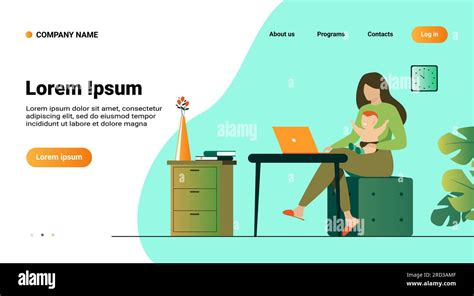 New Mom Working At Home Stock Vector Image And Art Alamy