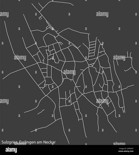 Street Roads Map Of The Sulzgries Municipality Esslingen Stock Vector