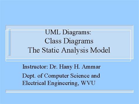 Uml Diagrams Class Diagrams The Static Analysis Model