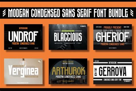 Modern Condensed Sans Serif Font Bundle