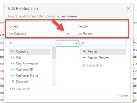 如何实现两个表的交叉联接 Tableau Software