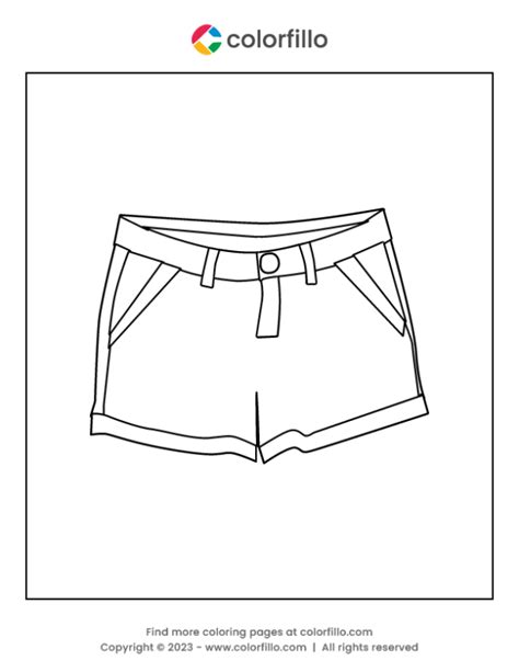 Free Online Shorts Coloring Page Colorfillo