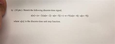 Solved Sketch The Following Discrete Time Signal X N Chegg