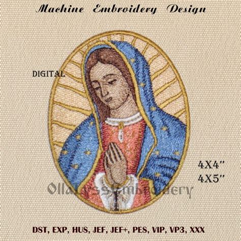 Our Lady Of Guadalupe Patch 4x5 Machine Embroidery Design