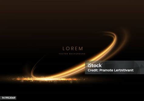 추상적인 럭셔리 골든 글리터 효과가 조명 효과와 함께 블랙 배경에 빛나는 반짝임 템플릿 프리미엄 시상식 디자인 금메달에 대한 스톡 벡터 아트 및 기타 이미지 Istock