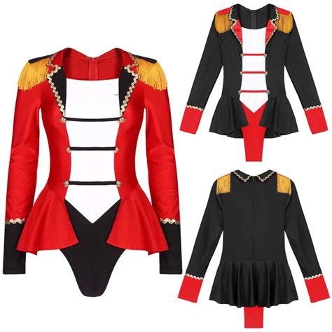 Womens Ringmaster Costume Adult Showman Circus Halloween Leotard