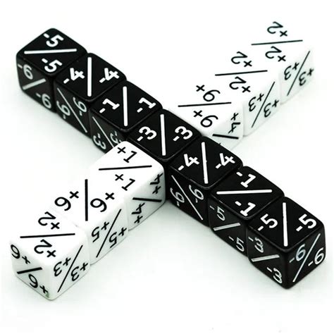 Level Up Dice D6 16mm Positive And Negative Blackwhite Counters 1 Level Up Store