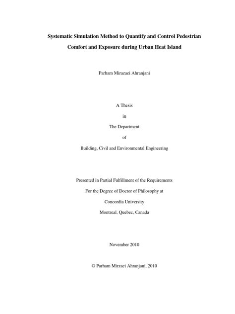 Aranjani Phd S2011 Systematic Simulation Method Pedestrian Conforto Exposure Urban Heat