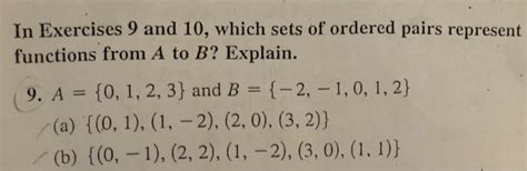 Solved In Exercises 9 And 10 Which Sets Of Ordered Pairs