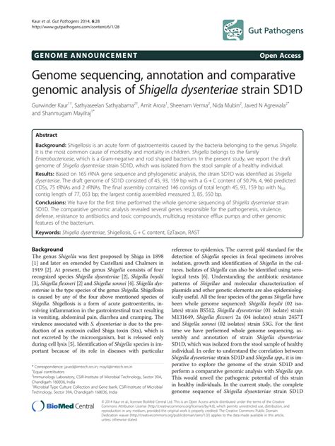 Pdf Genome Sequencing Annotation And Comparative Genomic Analysis Of