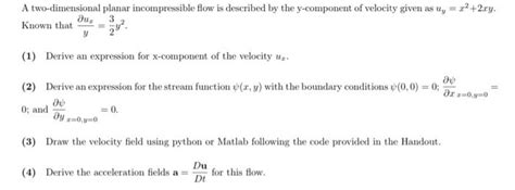 solved a two dimensional planar incompressible flow is