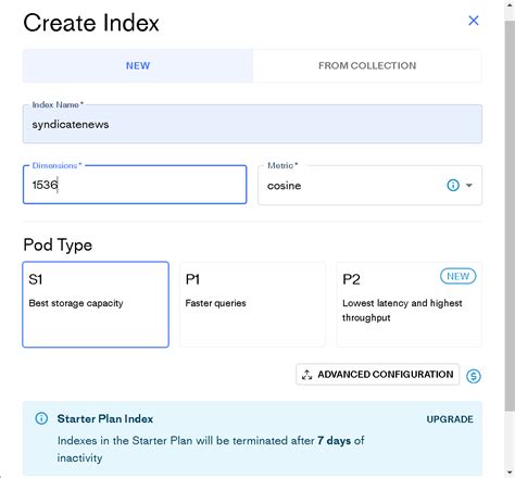 Cant Create An Index Support Pinecone Community