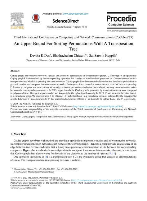 pdf an upper bound for sorting permutations with a transposition tree