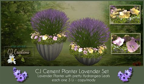 Second Life Marketplace Cj Cement Planter Lavender Set